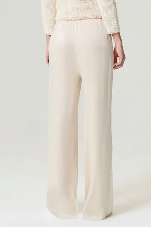NOCTURNE Elastic-waist Relaxed Trousers - Ivory