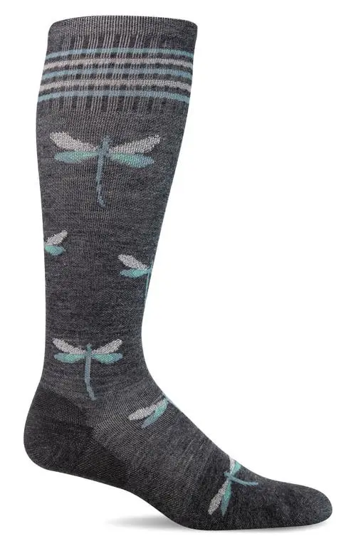 SOCKWELL Dragonfly Compression Socks - Charcoal W Sparkle
