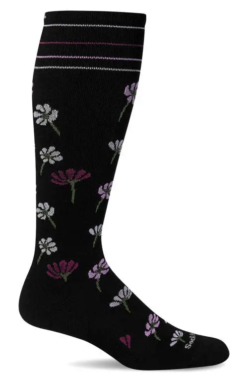 SOCKWELL Field Flower Compression Socks - Black