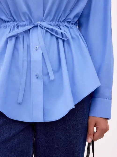 RO&ZO Striped Long Sleeve Shirt With Channel Waist