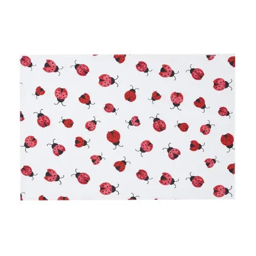 C&F HOME Ladybug 100% Cotton Set Of 6 Spring Placemats 14" X 20 - Red