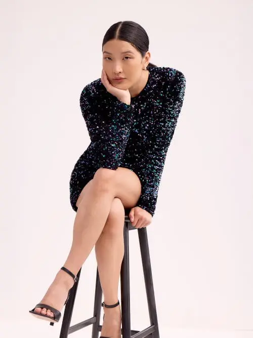 RO&ZO Evie Cluster Sequin Dress