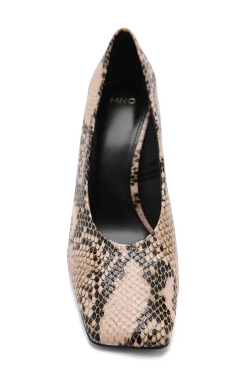 Mango Printed Square Toe Pumps