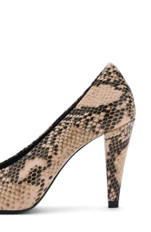 Mango Printed Square Toe Pumps