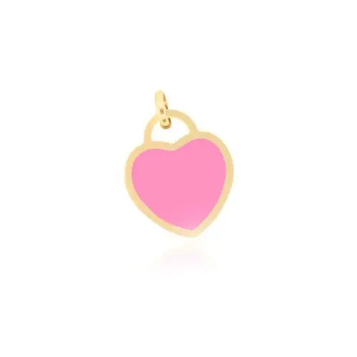 THE LOVERY FINE JEWELRY Heart Padlock Charm - Bubblegum Pink