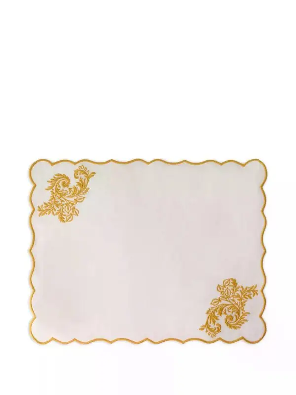 CABANA Botanica Embroidered Linen Placemat - Neutrals