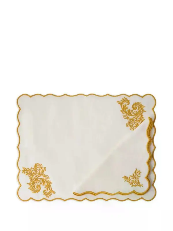 CABANA Botanica Embroidered Linen Placemat - Neutrals