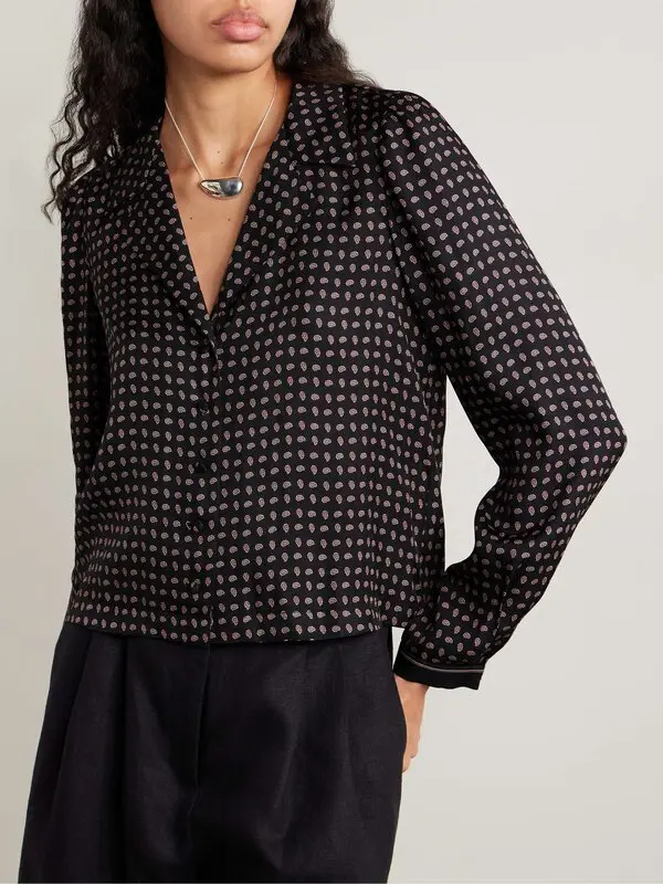 DÔEN Juliana Paisley-print Silk-blend Blouse