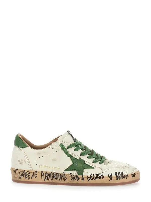 Golden Goose Ballstar Low-top Sneakers With Star Patch - White