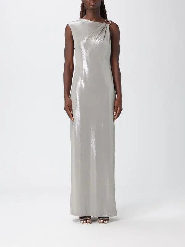 Ralph Lauren Metallic Maxi Dress In Silver - 31% Off | Editorialist