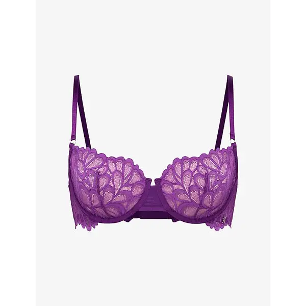 SAVAGE X FENTY Savage Not Sorry Unlined Balconette Lace Bra - Purple Gem