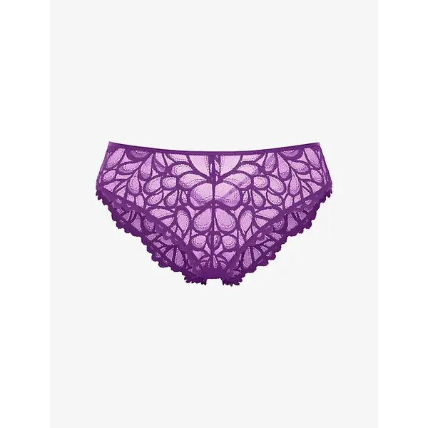 SAVAGE X FENTY Savage Not Sorry Lace Cheeky Briefs - Purple Gem