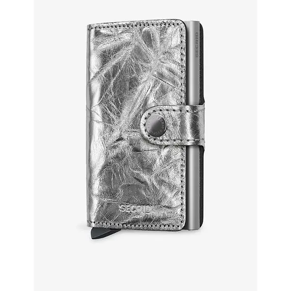 SECRID Miniwallet Crunch Leather Wallet - Silver