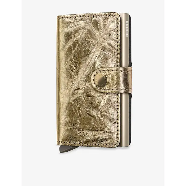SECRID Miniwallet Crunch Leather Wallet - Gold