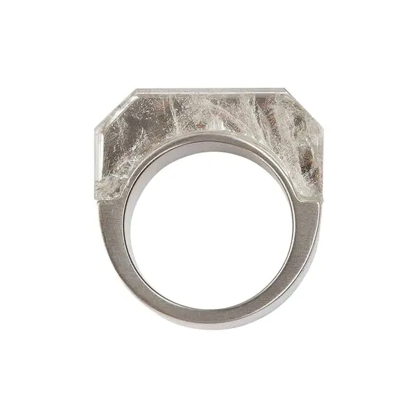 Rick Owens Double Crystal Hollywood Ring - Silver