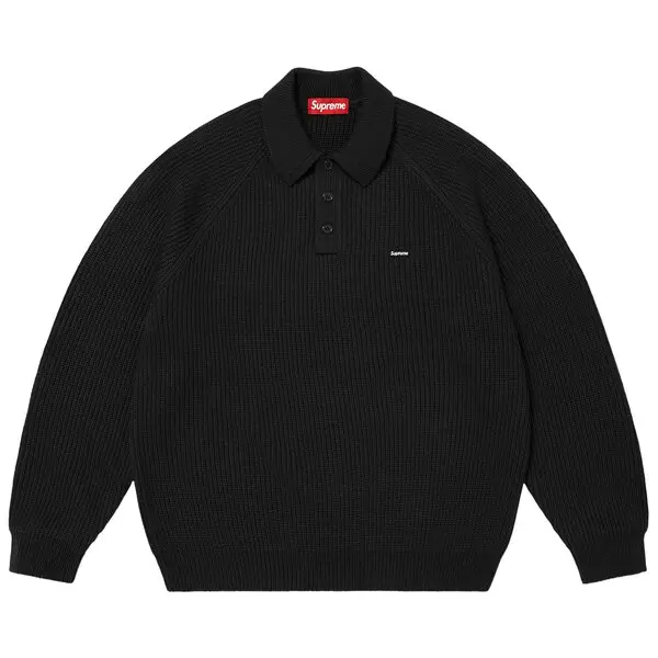Supreme Small Box Polo Sweater - Black | Editorialist