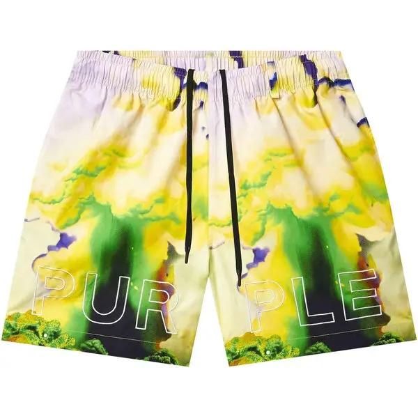 PURPLE BRAND Force Majeure Swim Shorts 'yellow Green - Multicolor