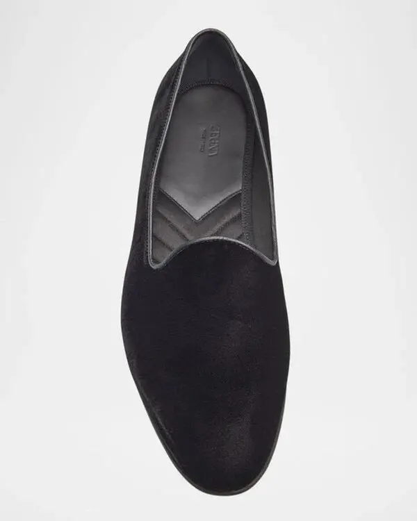 Zegna Gala Textile Leather-trim Loafers - Black