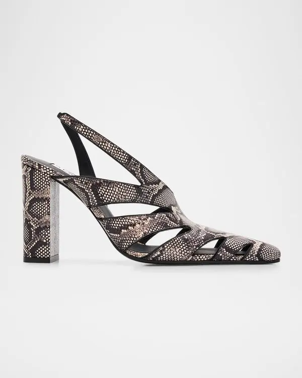 Alaïa Snakeskin Slingback Pumps - Blanc/noir