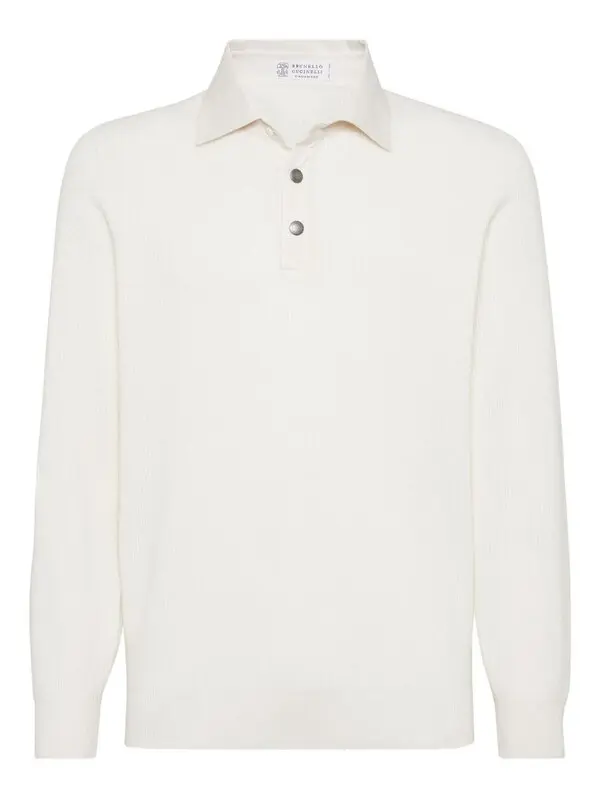 Brunello Cucinelli Cashmere Polo Shirt - White