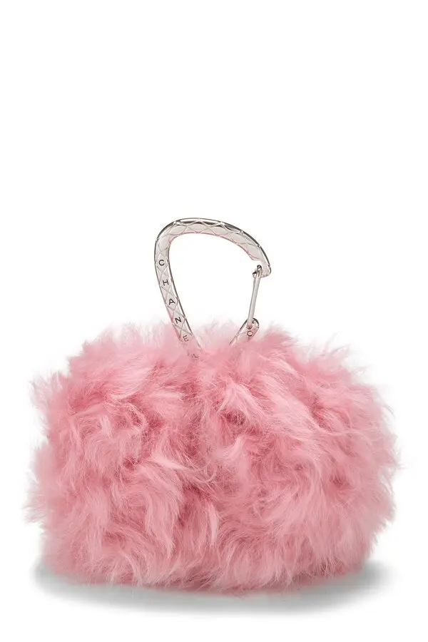 Chanel Shearling Card Holder - Pink