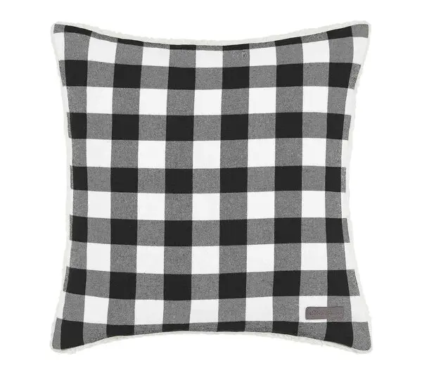 Eddie Bauer Cabin Plaid Black Cotton 20x20 Squa Re Pillow - One-color