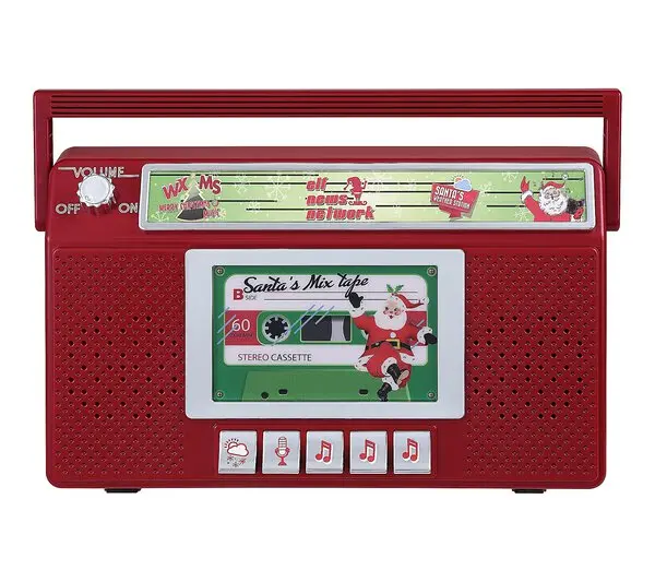 MR. CHRISTMAS 10in Santa's Boom Box Radio - One-color