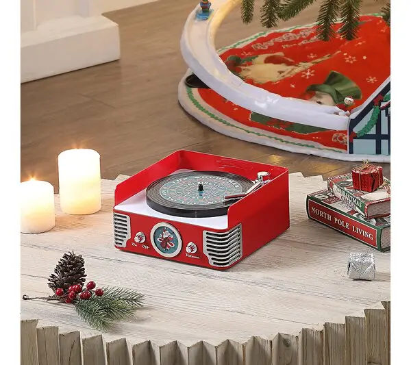 MR. CHRISTMAS 9in Retro Record Player