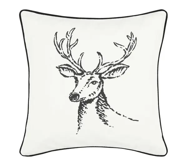 Eddie Bauer Winter Morning Stag Black 20x20 Squ Are Pillow - One-color