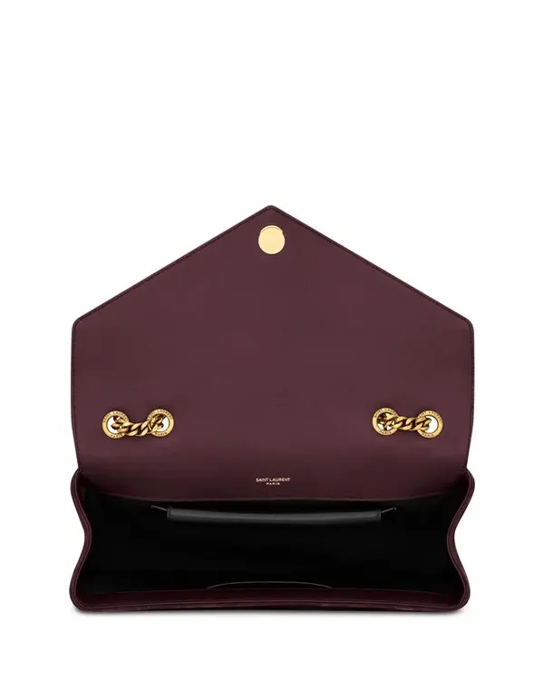 Saint Laurent Loulou Medium Matelass Suede Shoulder Bag - Dark Brown