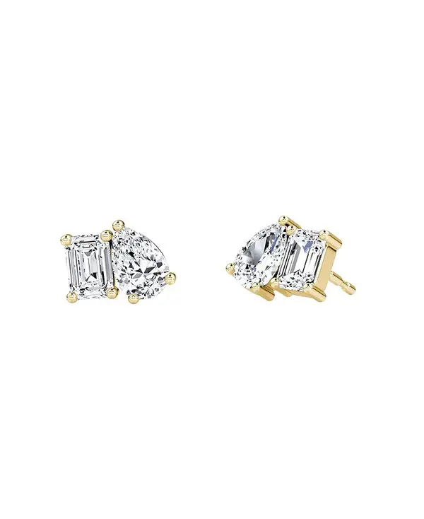 VRAI Toi Et Moi Stud Earrings With Lab Grown Diamonds - Gold