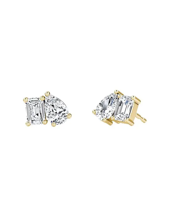 VRAI Toi Et Moi Stud Earrings With Lab Grown Diamonds - Gold
