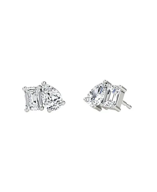 VRAI Toi Et Moi Stud Earrings With Lab Grown Diamonds - White
