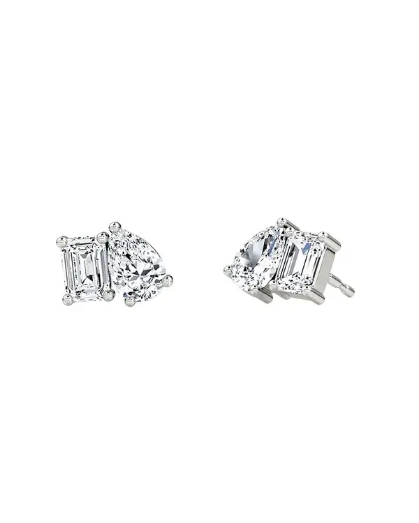 VRAI Toi Et Moi Stud Earrings With Lab Grown Diamonds - White