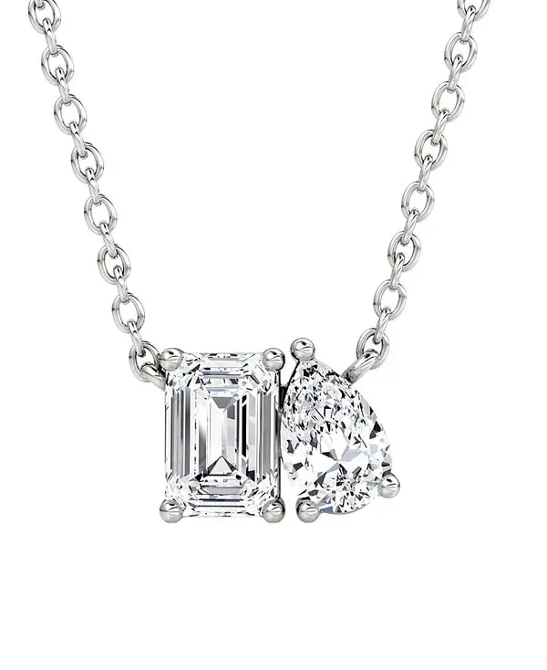 VRAI Toi Et Moi Necklace With Lab Grown Diamonds - Silver