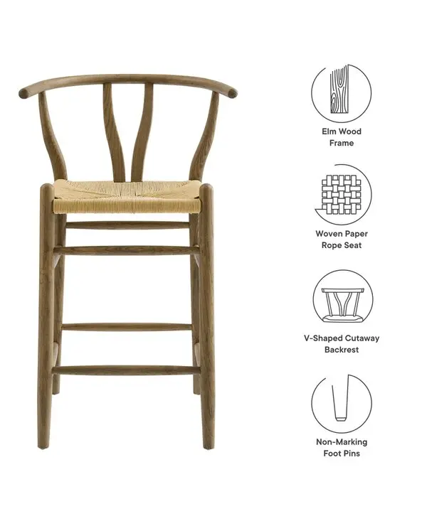 MODWAY Amish Wood Counter Stool