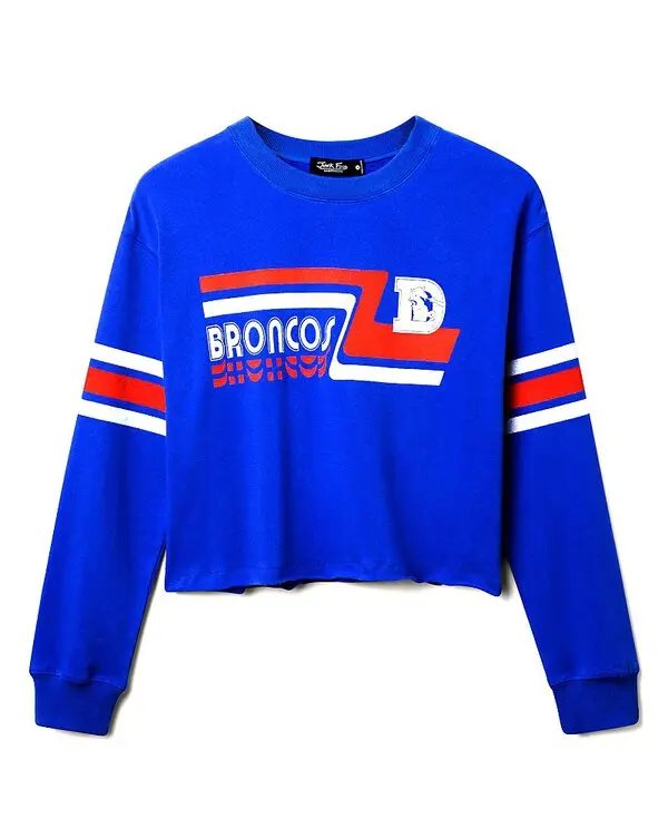 Junk Food Clothing Nfl Denver Broncos Retro Crop Fleece - Liberty
