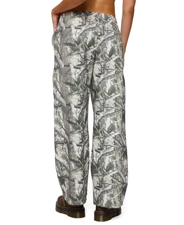 EDIKTED Camo Straight Leg Sweatpants