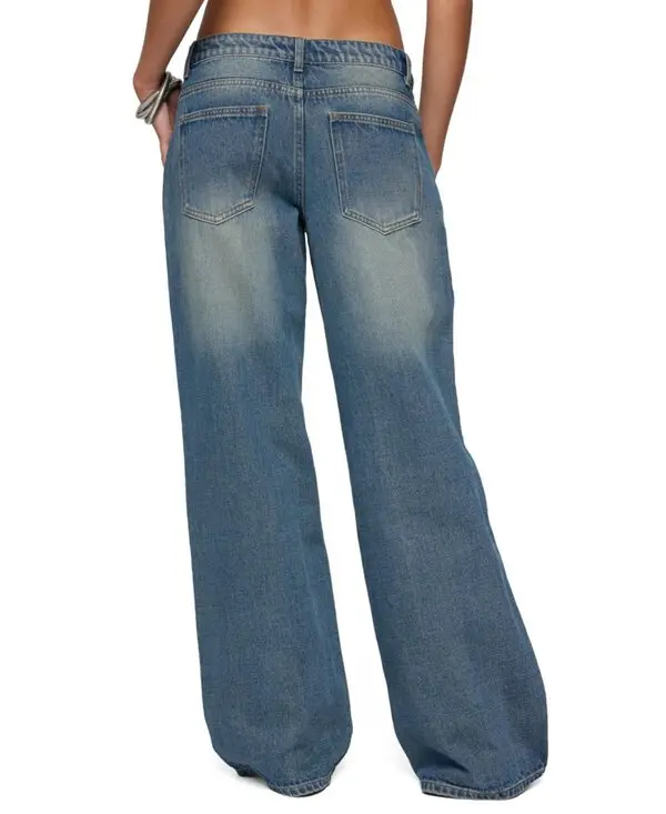 EDIKTED Ronny Curved Stitch Low Rise Jeans