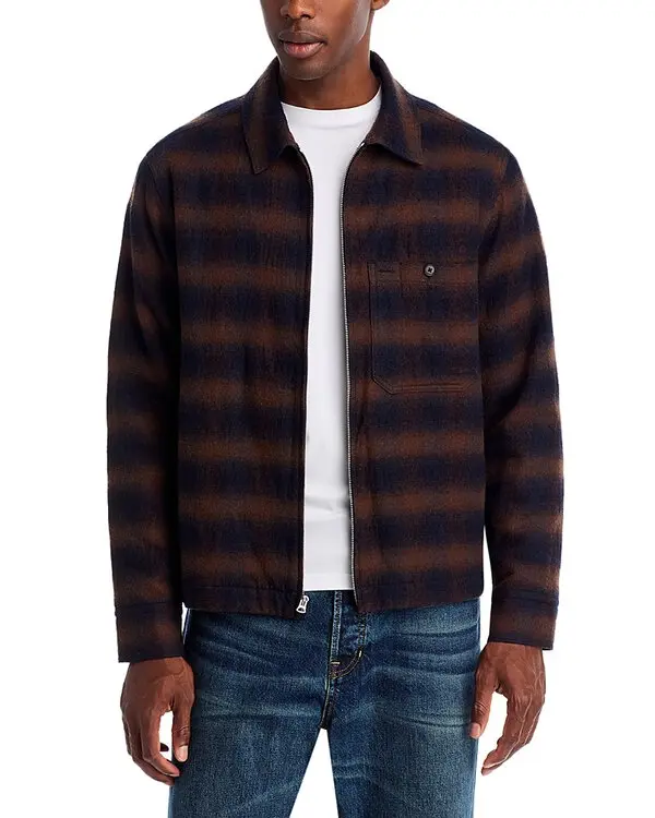 Madewell Ombre Flannel Zip Shirt