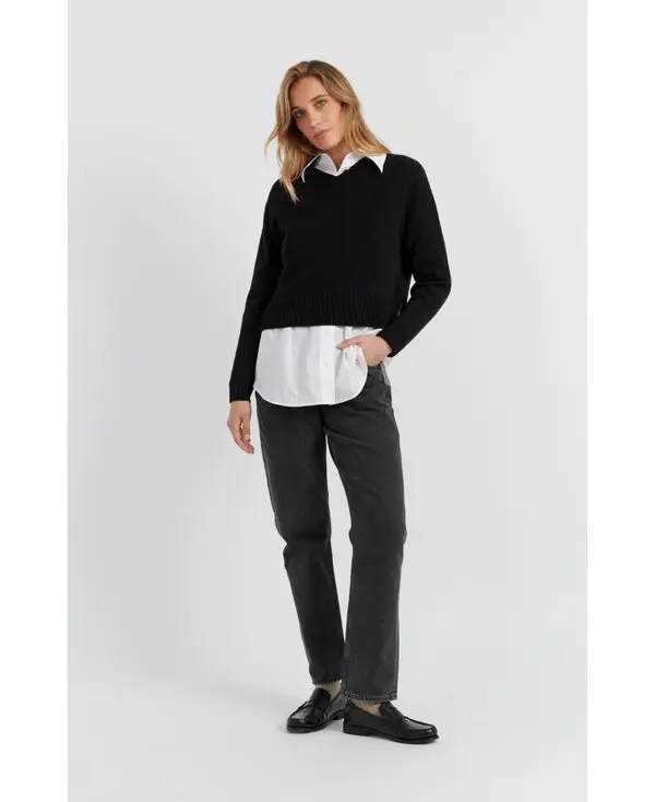 Chinti & Parker Cashmere V-neck Sweater - Black