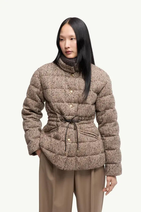 Moncler Antigony Wool-blend Short Down Jacket