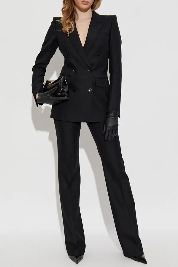 TOM FORD Herringbone Pattern Flared Trousers