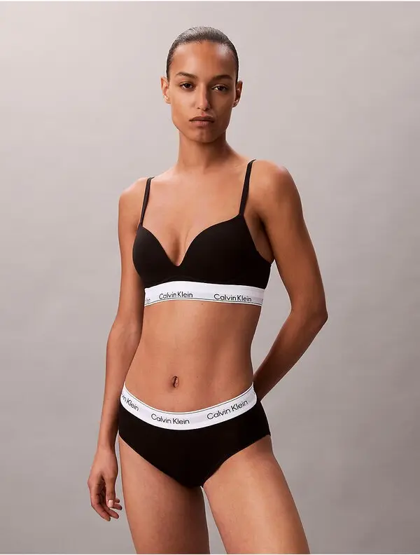 Calvin Klein Icon Cotton Modal Plunge Bra - Black