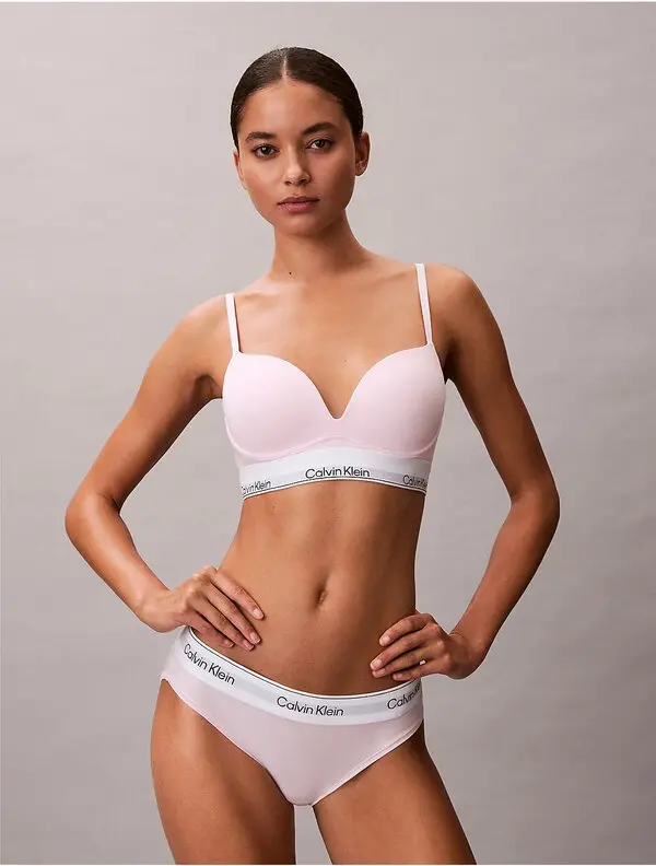 Calvin Klein Icon Cotton Modal Plunge Bra - Cradle Pink