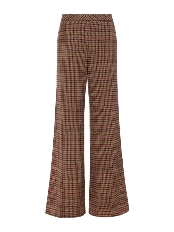 L'Agence Pilar Houndstooth Wide-leg Pants