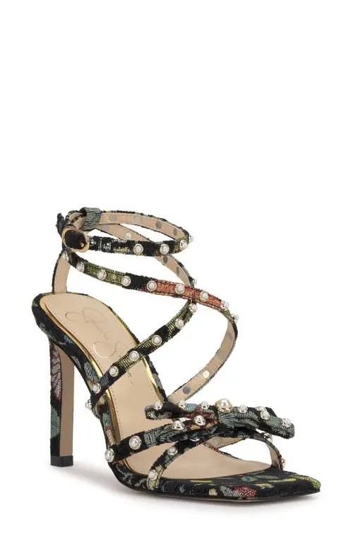 Jessica Simpson Loelva Studded Strappy Sandal - Black Multi