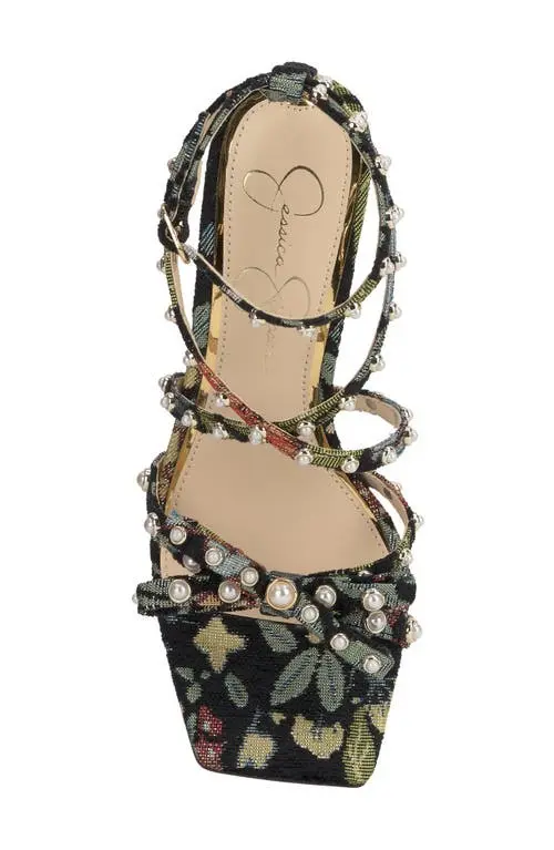 Jessica Simpson Loelva Studded Strappy Sandal - Black Multi