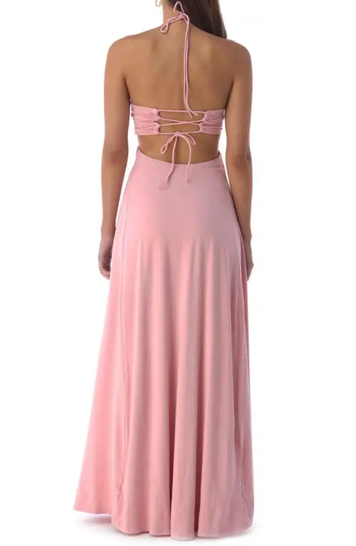 SKY Rosette Halter Maxi Dress
