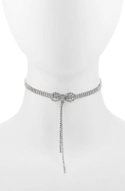 Bp. Sparkle Bow Choker Necklace - Rhodium